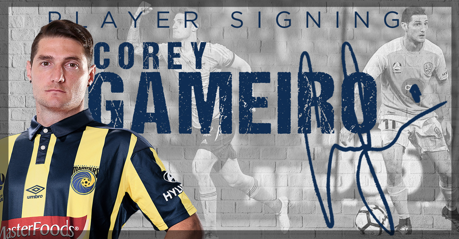 Corey Gameiro is Yellow & Navy - Central Coast Mariners